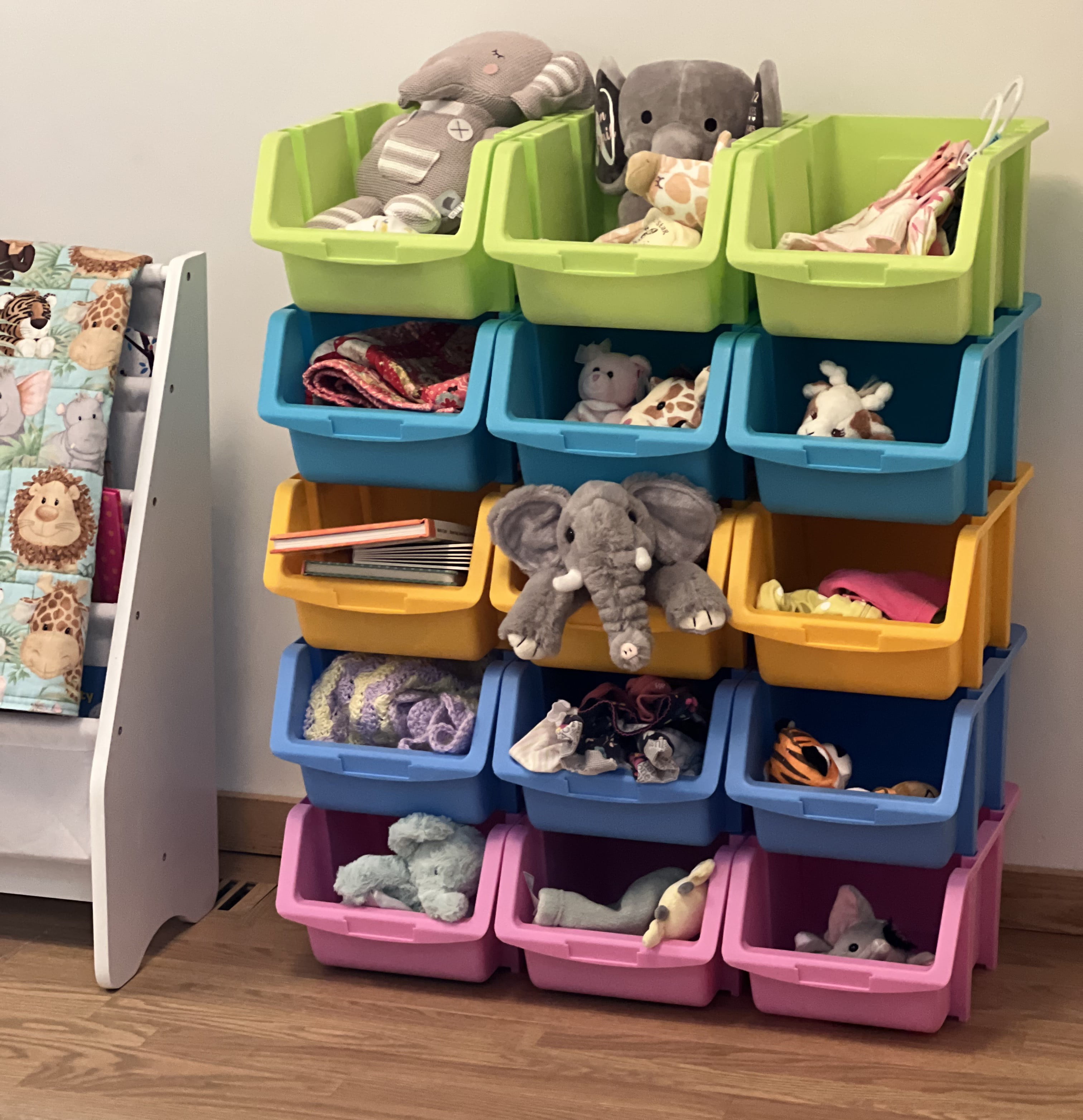 STORAGE BIN TOTES 6 Pack / COLORWAY Toy & Craft Stacking Heavy-Duty XL ...