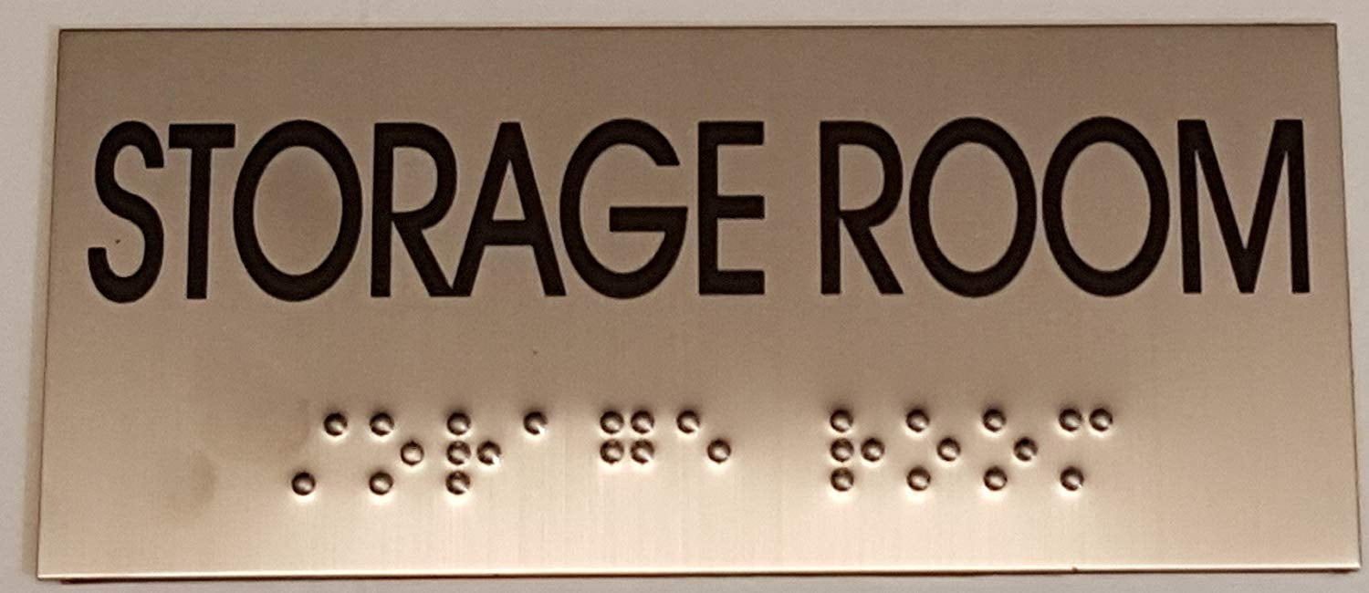 STORAGE ROOM SIGN - BRAILLE-STAINLESS STEEL ( Heavy Duty-Commercial Use ...