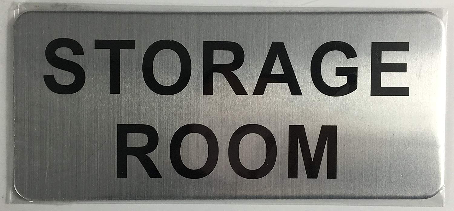 STORAGE ROOM SIGN (BRUSH ALUMINIUM, 3.5X8)-The Mont argent line ...