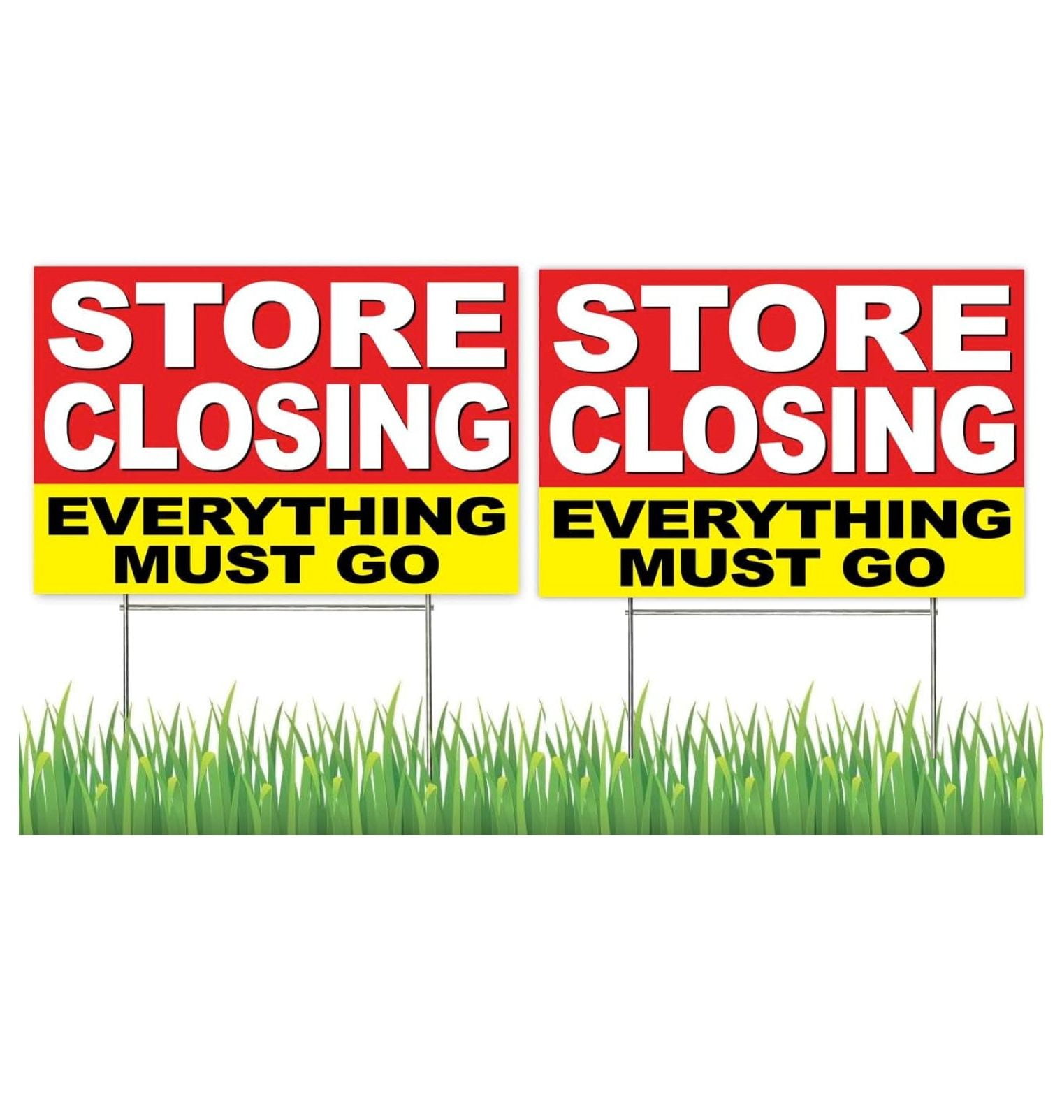 STORE CLOSING Lawn Signs 2 Pack - 18x12 Inch Yard Signs with Stakes ...