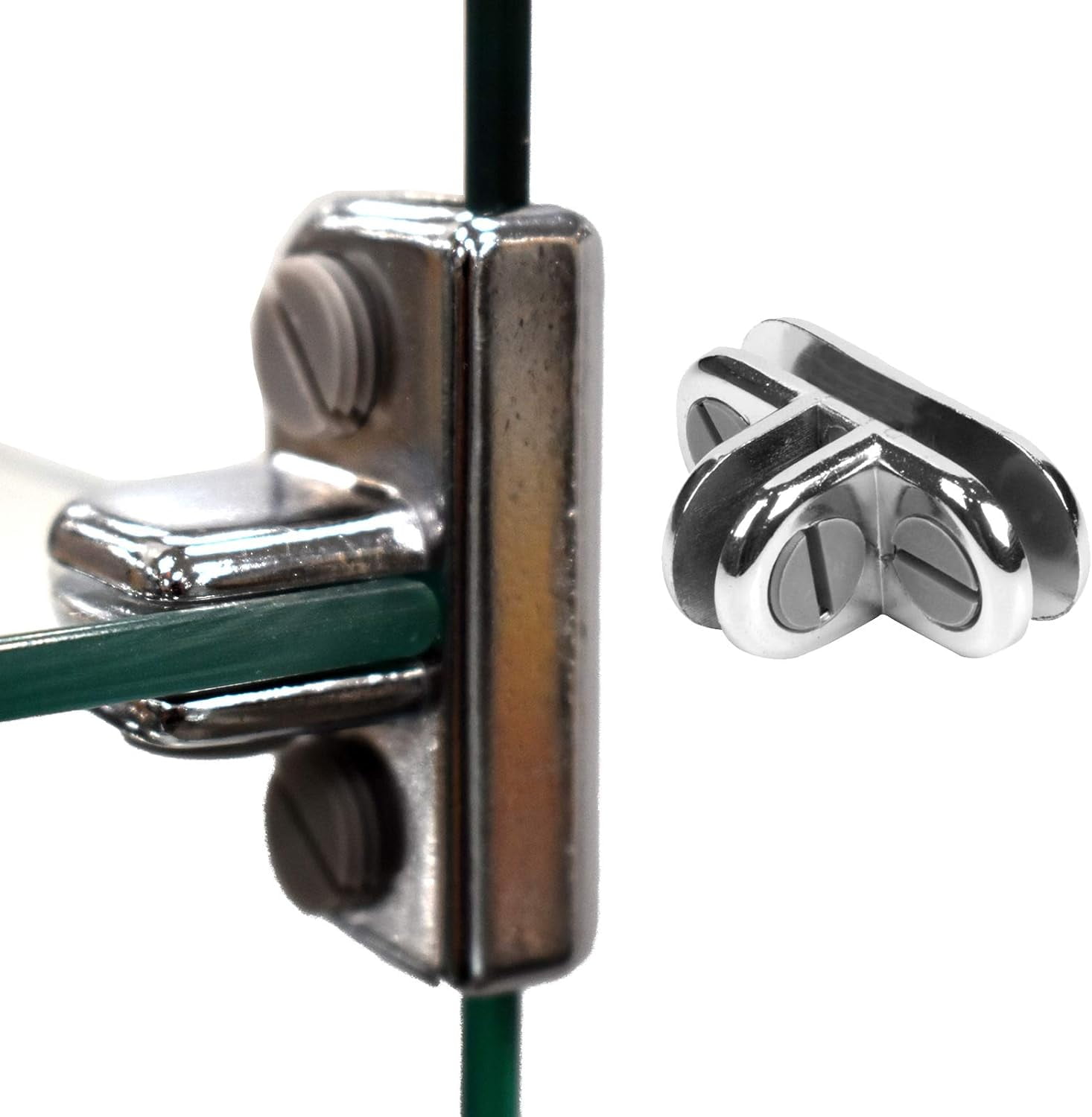 STORE FIXTURES DIRECT 3-Way Glass Shelf Connectors, Chrome, 12 Pack ...