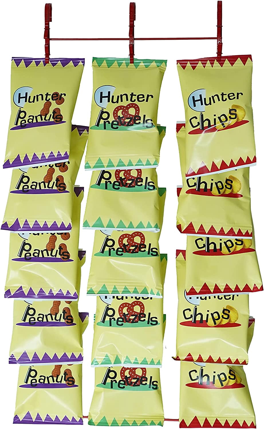 STORE SUPPLY HUNTER 3-Row Chips Hanging Clipper Display in Red - 32 L x ...
