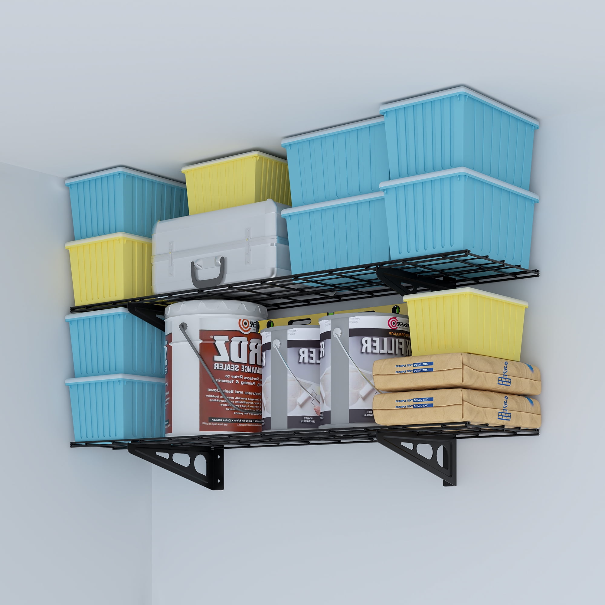 STOREADY 2-Pack Wall Shelf Garage Storage Rack Wall Mounted Rack 1x4 ft ...
