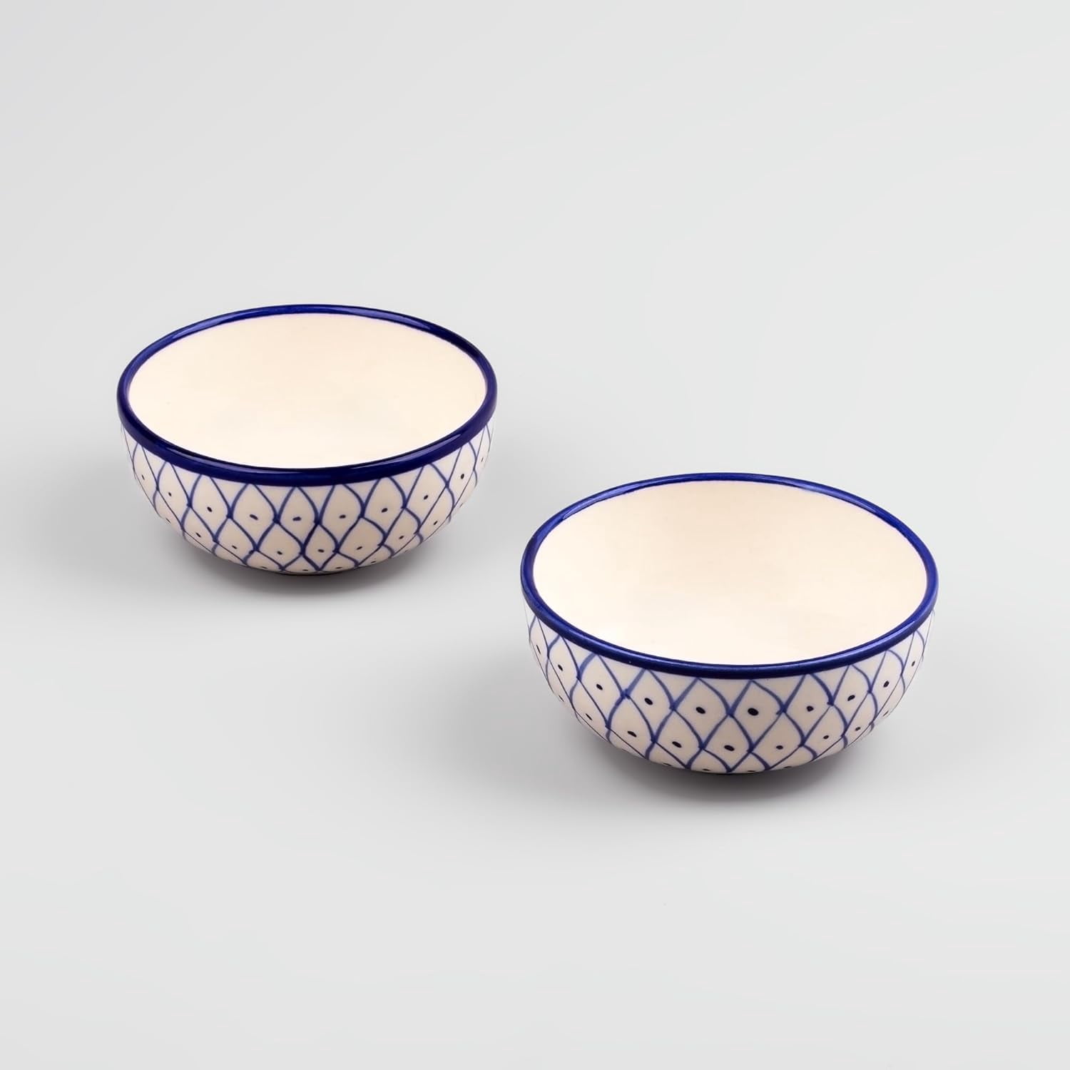 STOREPEDIA Ceramic Serving Bowl Set of 2 200ml Dinner Bowls for Snacks ...