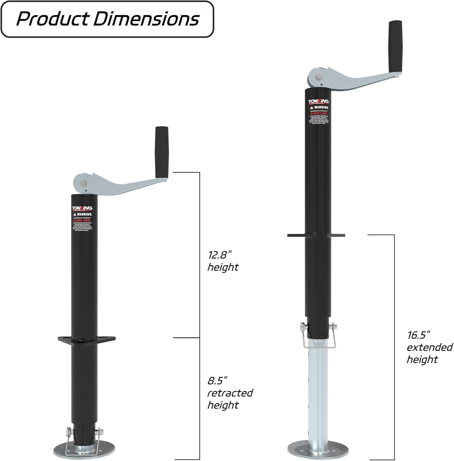 STORKING A Frame Trailer Jack with Drop Leg, 15" Vertical Travel, 2000 ...