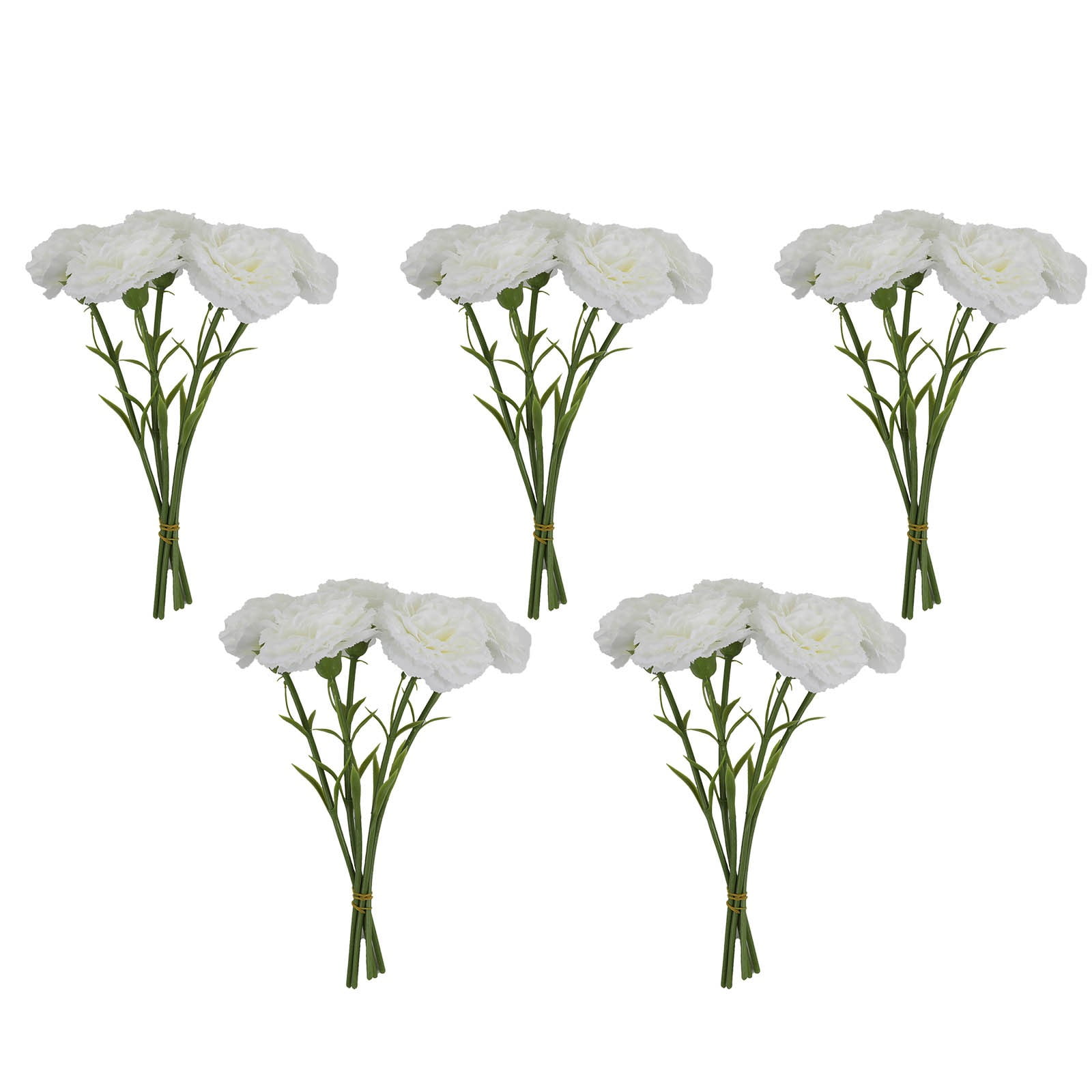 STORSR 5 Bundles Artificial Carnation Flowers Realistic Silk Fake ...