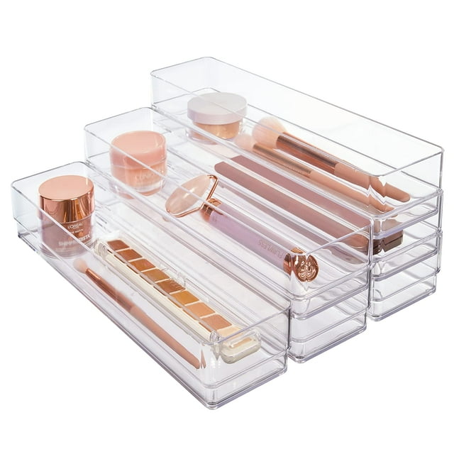 STORi SimpleSort 6-Piece Stackable Clear Drawer Organizer Set | 12" x 3 ...