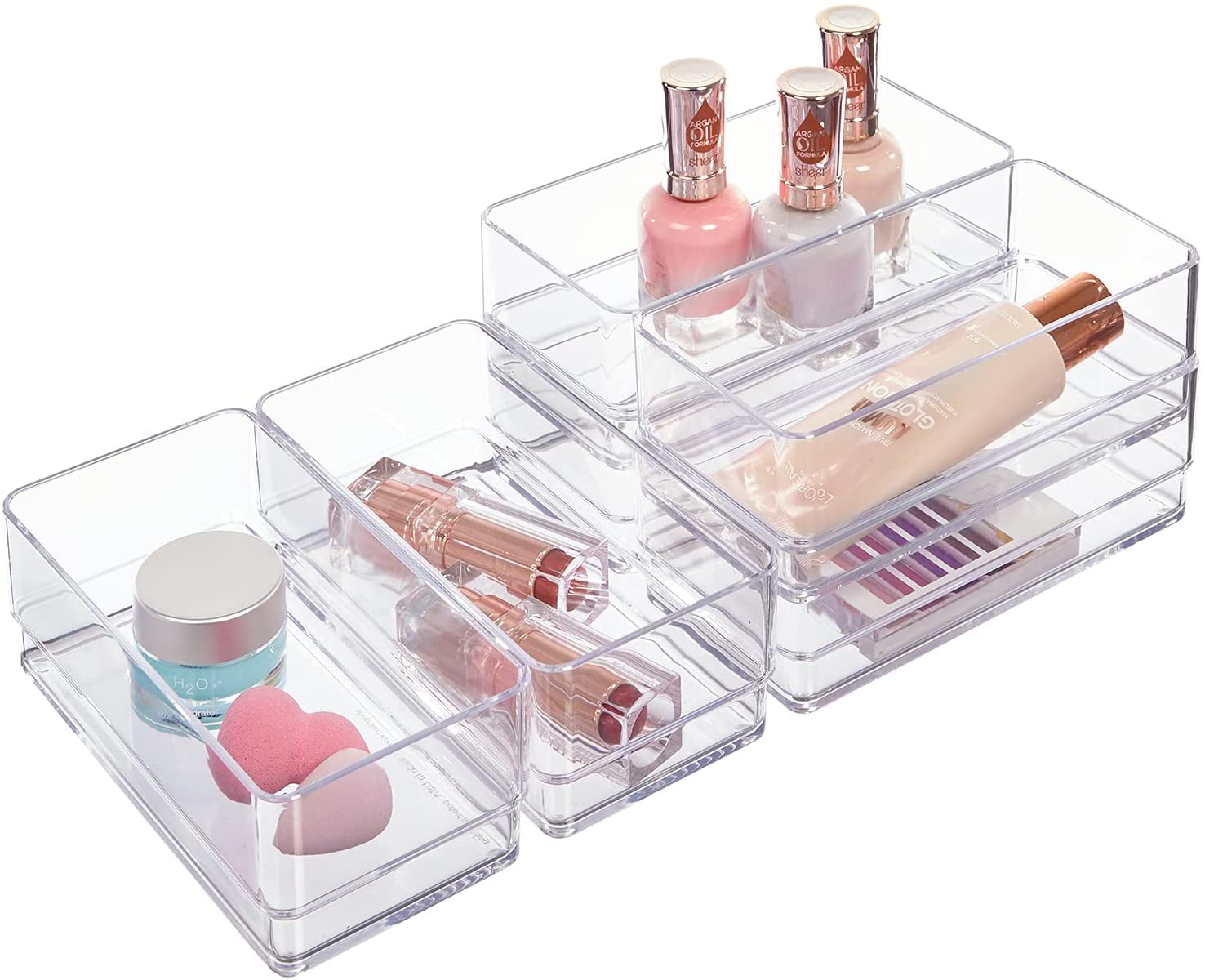 Stori Simplesort 6 Piece Stackable Clear Drawer Organizer Set 6 X 3