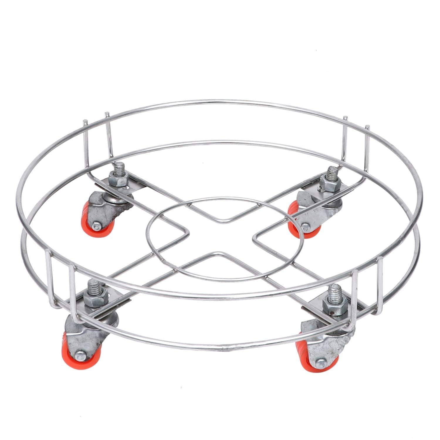 STOY CHOICE Stainless Steel Gas Cylinder Trolley with Swivelling Wheels ...