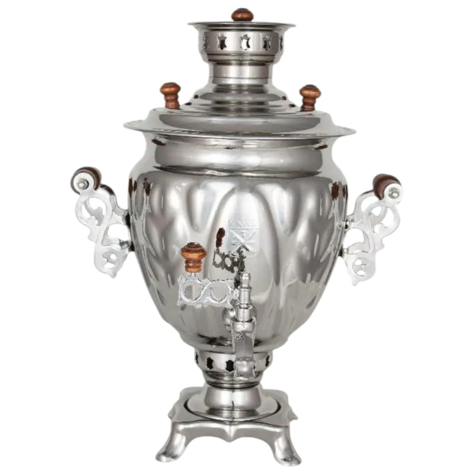 STP GOODS Acorn Nickel-Plated Wood-Burning Samovar 2.7 Qt (2.5 L) Wood ...