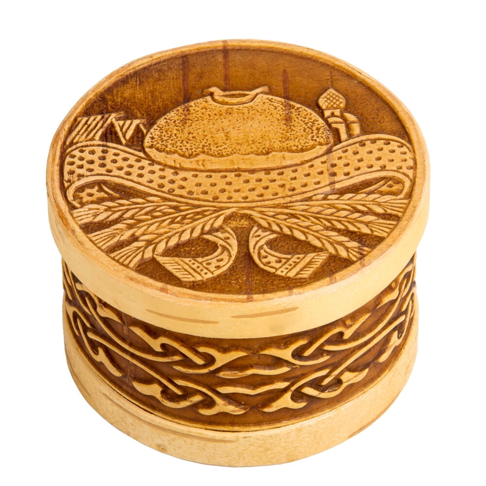 STP GOODS Birch Bark Storage Box 3.1x3.1x2'' (8x8x5 cm) Bread and Salt ...