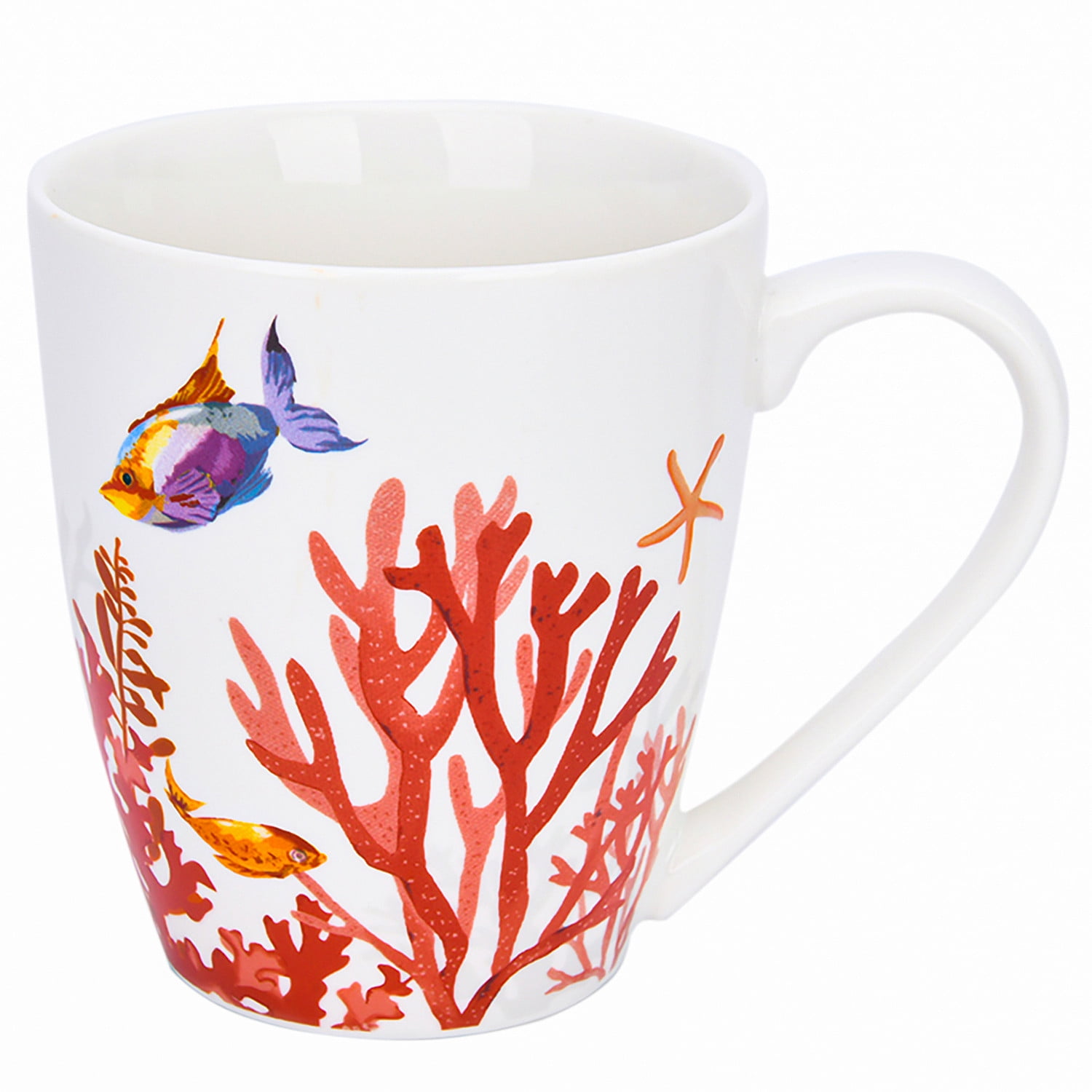 STP GOODS Bone China Coffee Cup with Handle for Hot Beverages 12.17 fl ...