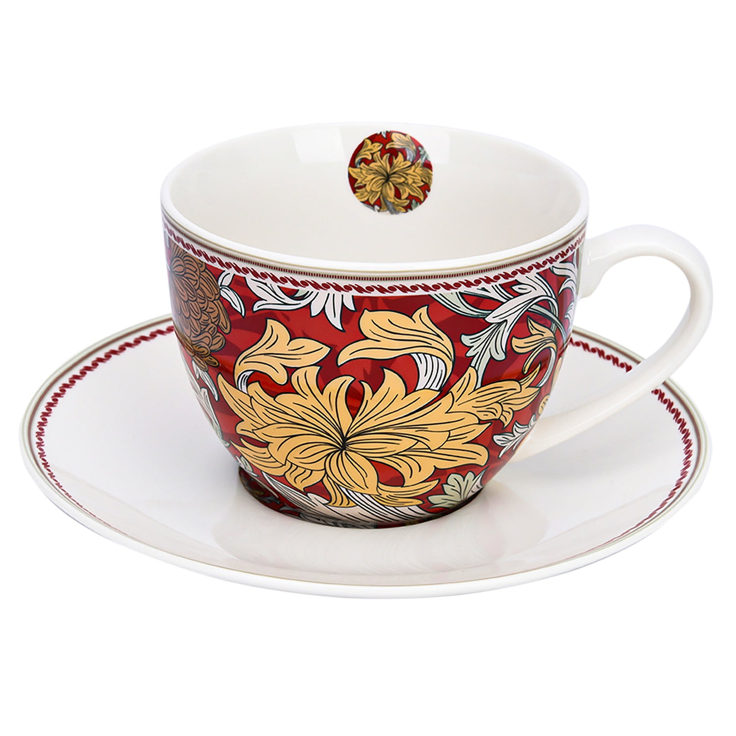 STP GOODS Bone China Coffee Cup with Handle for Hot Beverages 8.8 fl oz ...
