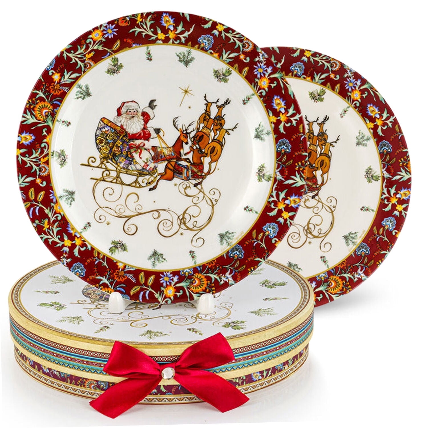 STP GOODS Christmas Miracle Bone China Dessert Plate Set of 2 in Gift ...