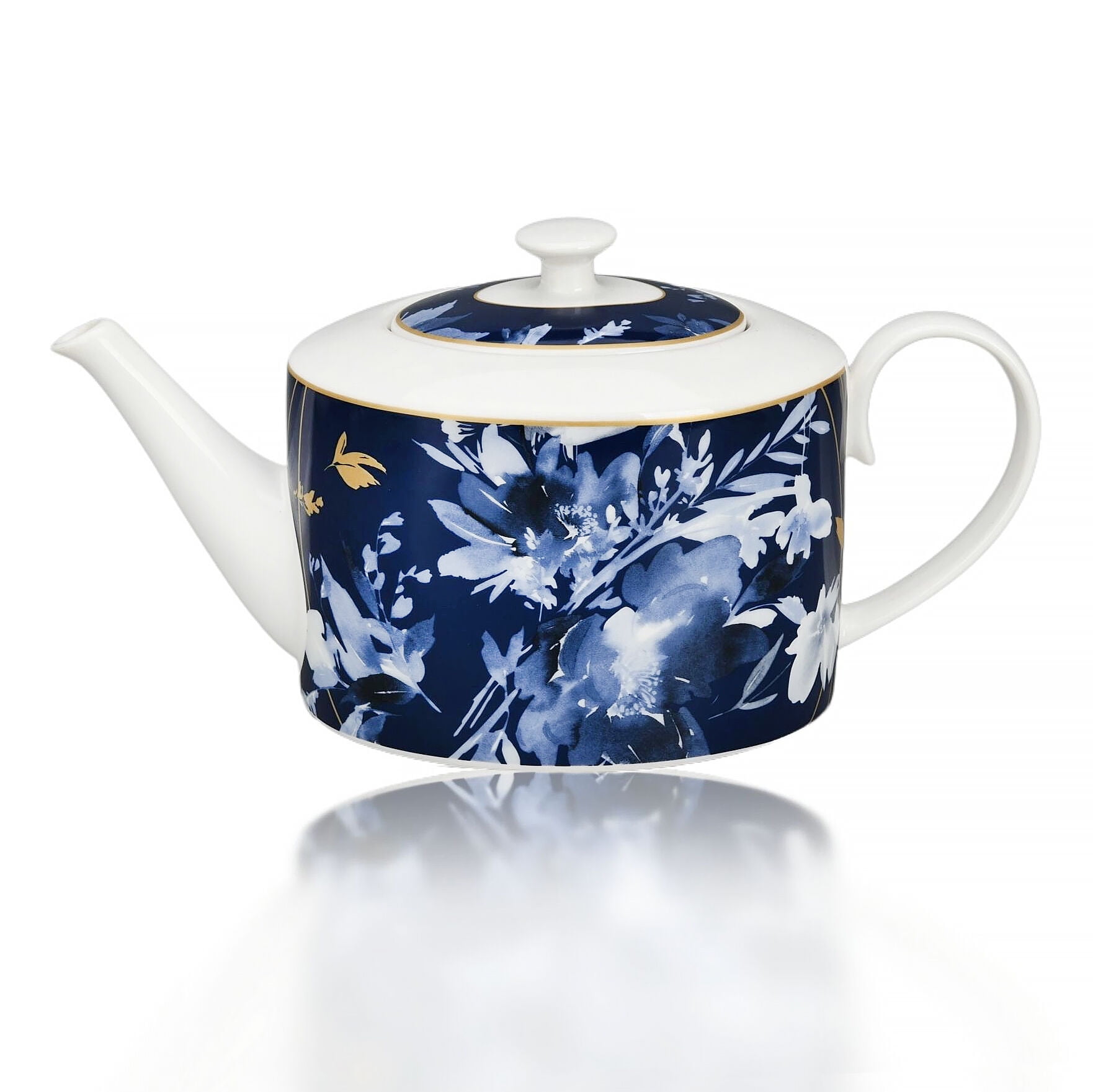STP GOODS Dark Mizuki Porcelain Teapot 37.2 fl oz (1.1 L) Floral ...