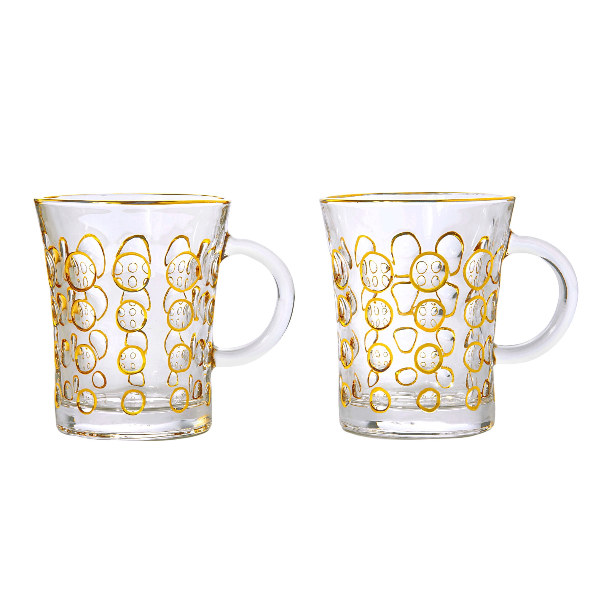 STP GOODS Lisboa Glass Mug Set of 2 pcs 8.6 fl oz (250 ml) Bohemian ...