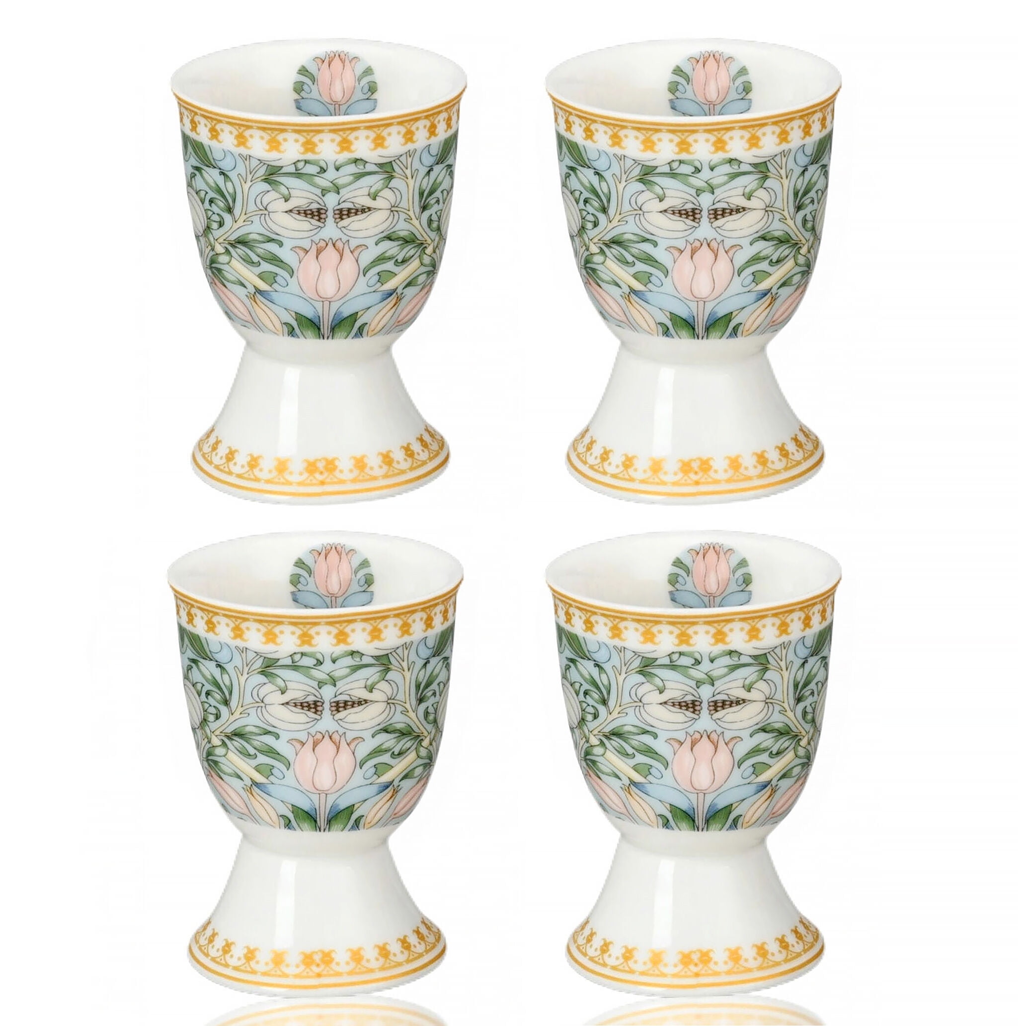 STP GOODS Morris Garden Porcelain Egg Cup Set of 4 Porcelain Egg ...