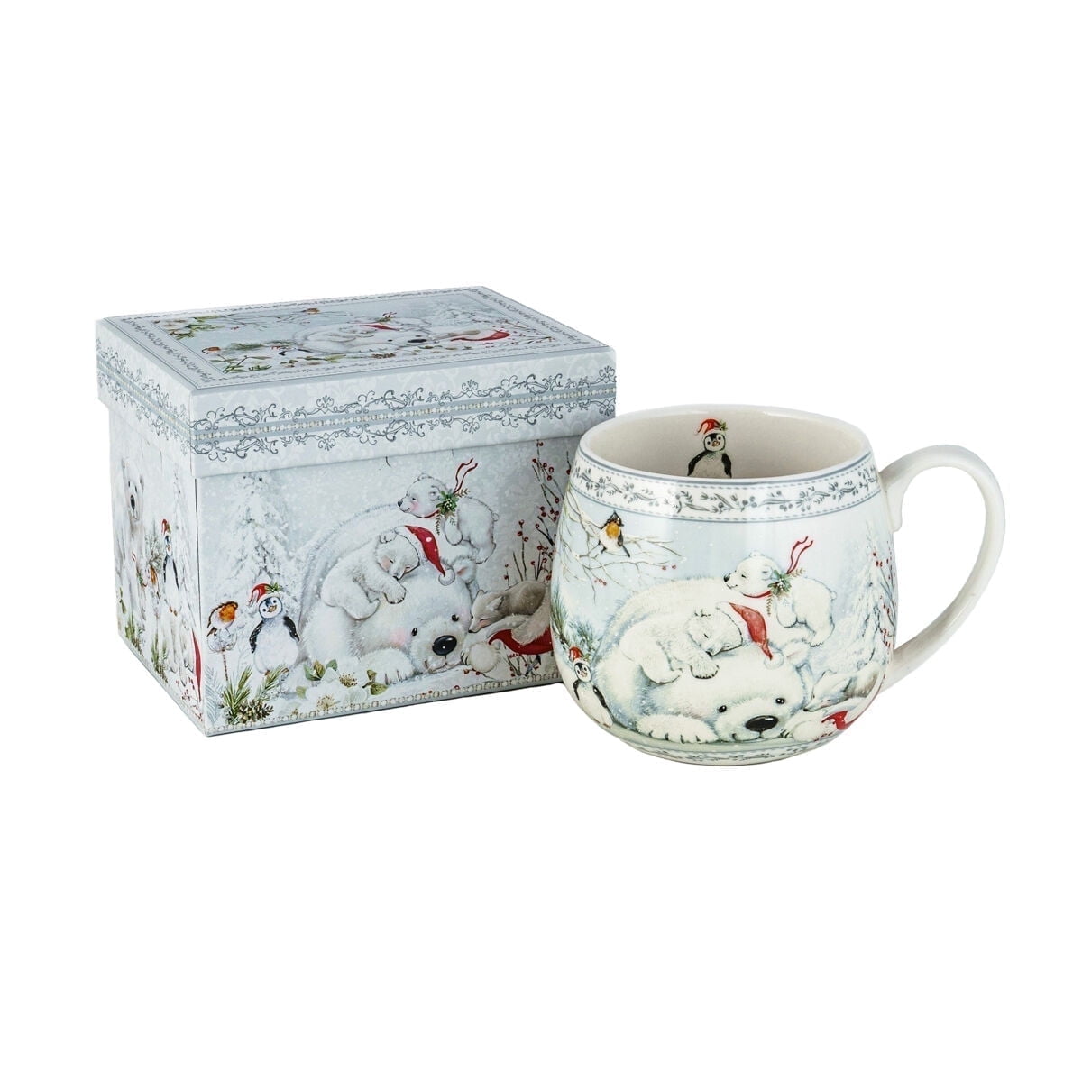 STP GOODS Polar Bear Bone China Big Belly Mug in Gift Box 16.23 fl oz ...