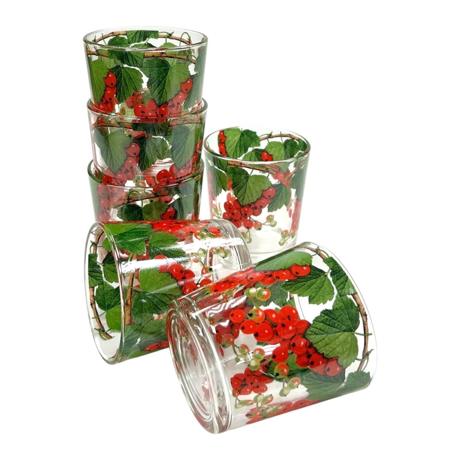 STP GOODS Red Currant Short Drinking Glass Set of 6 pcs 6.8 fl oz (200 ...