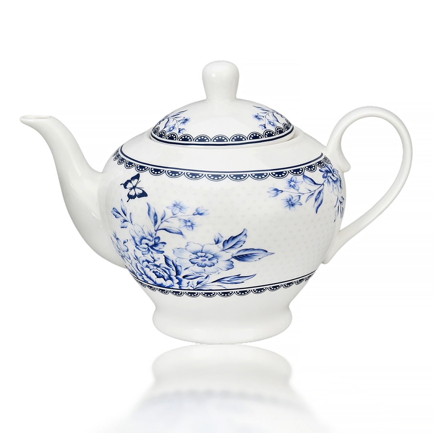 STP GOODS Vintage Indigo Porcelain Teapot in Gift Box 40.6 fl oz (1.2 L ...