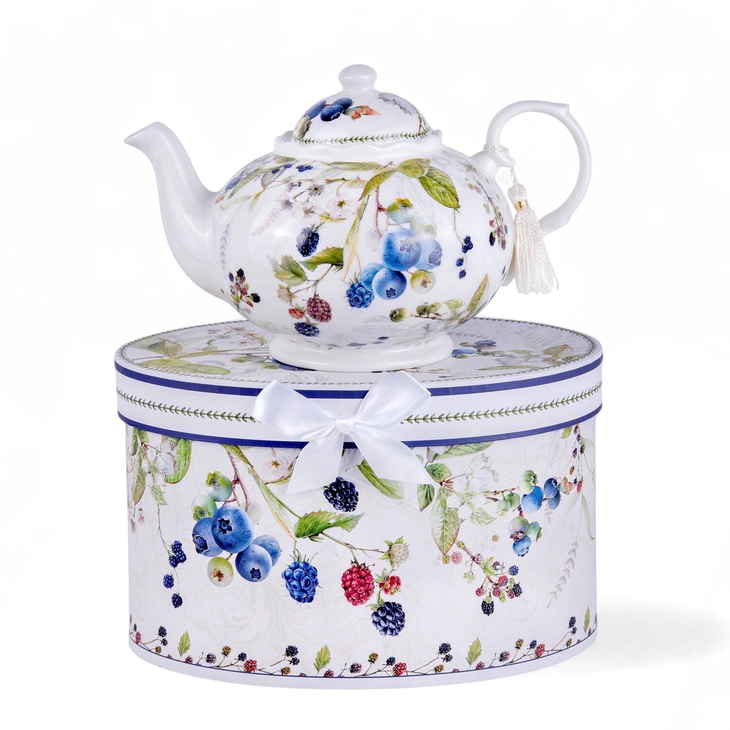 STP GOODS Wild Berries Bone China Teapot in Gift Box 33.8 fl oz (1 L ...