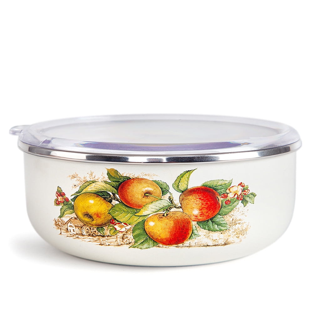 STP Goods Apples Enamel Storage Container w/Lid 1.05 Qt - Walmart.com