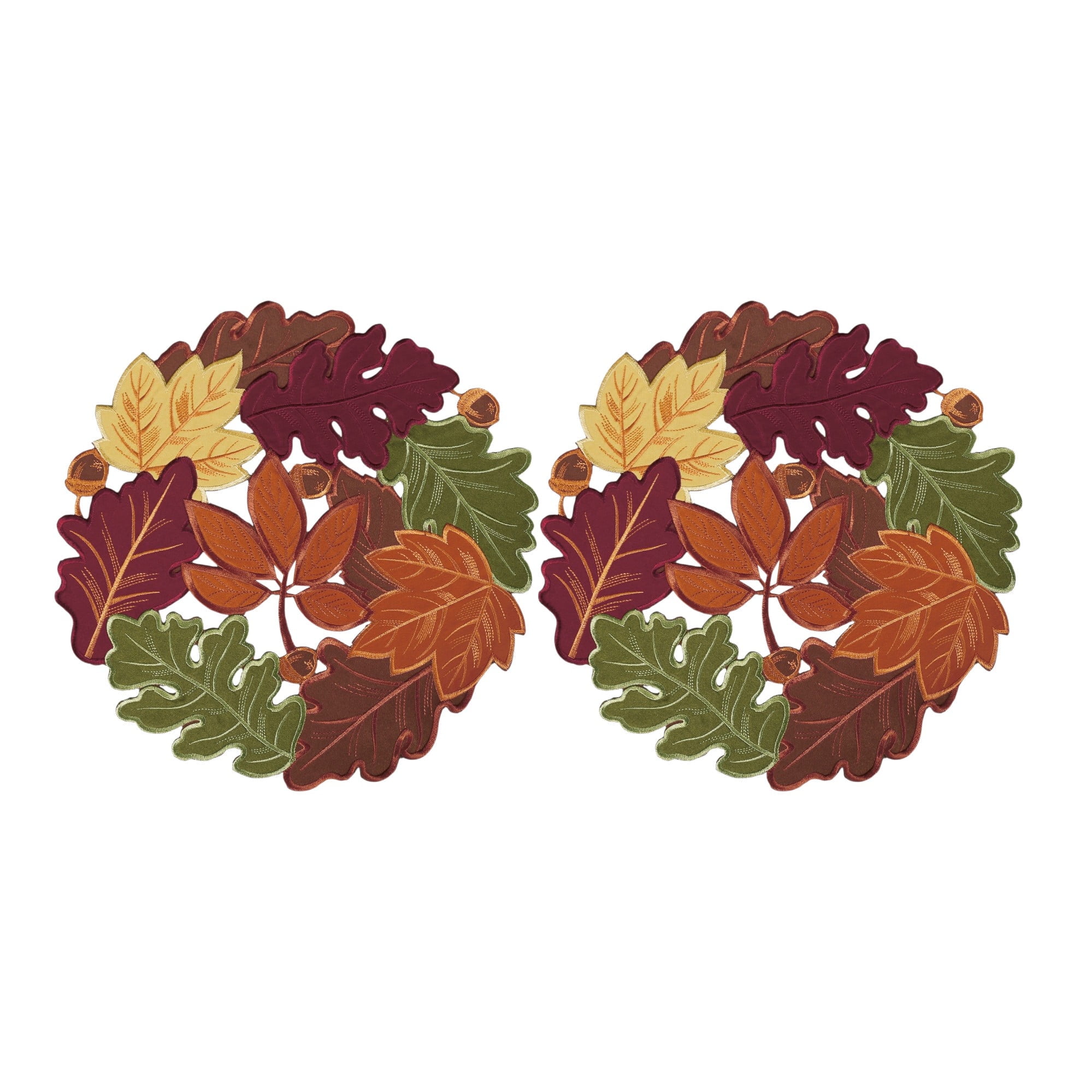 STP Goods Autumn Leaves Ornament Round Doilies Set of 2 - N/A - Walmart.com