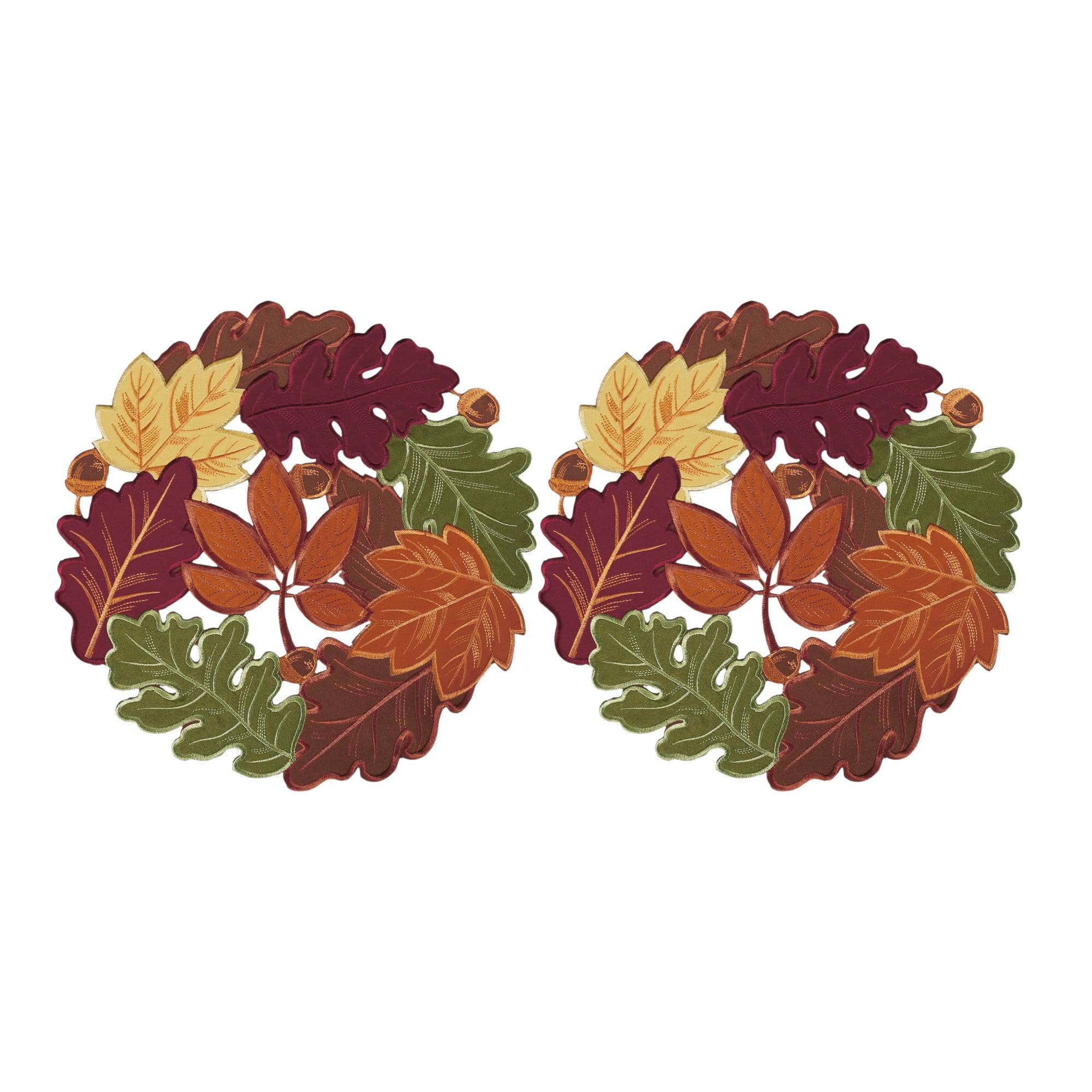 STP Goods Autumn Leaves Ornament Round Doilies Set of 2 - N/A - Walmart.com