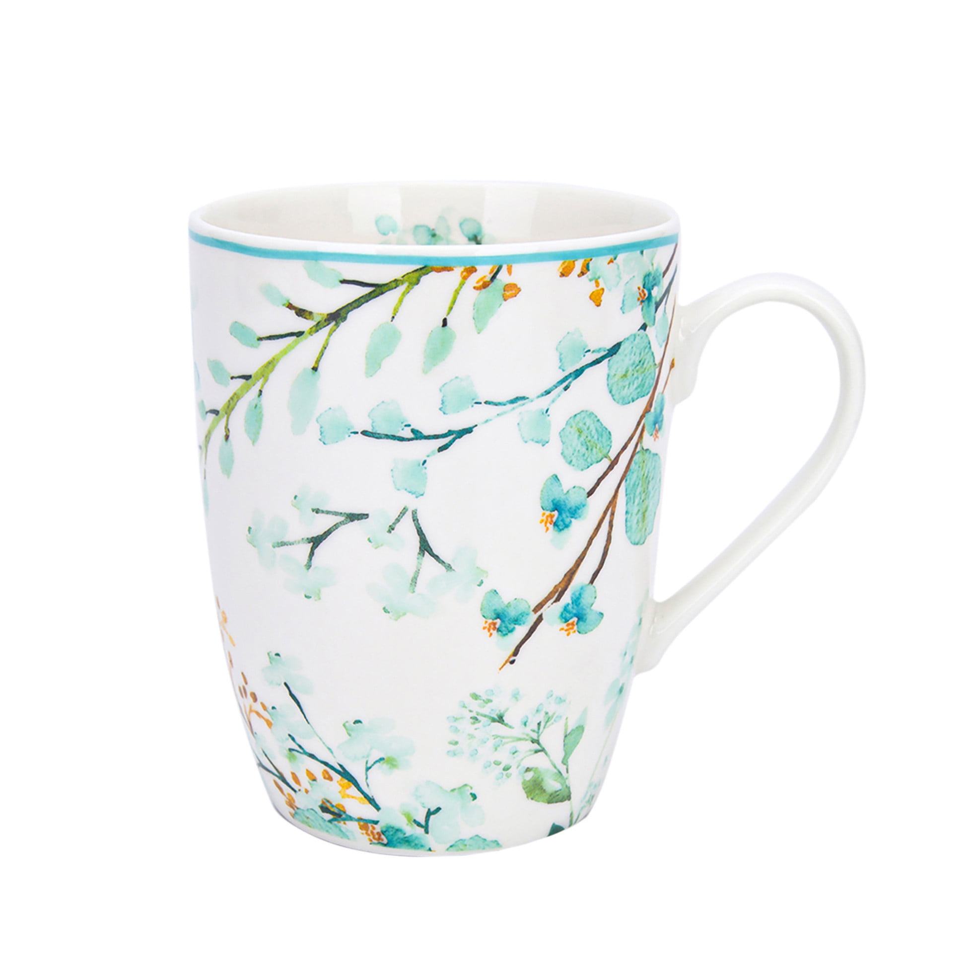 STP Goods Green Blossom Coffee Tea Bone China Mug in A Gift Box ...