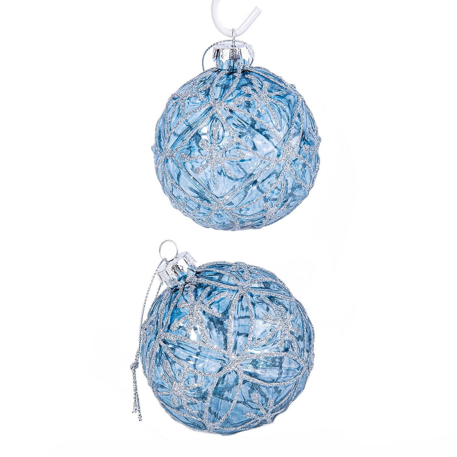STP Goods Ice Ball Glass Christmas Tree Ornament Set of 2 - 3.15 ...