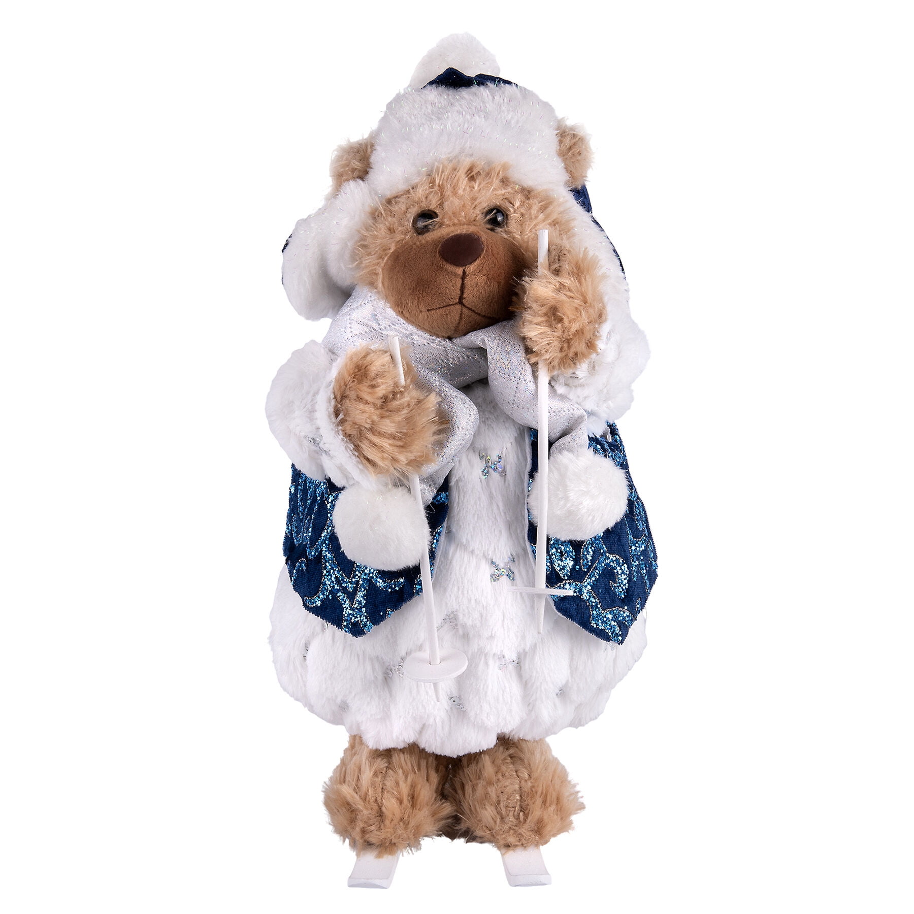 STP Goods Plush Bear in Blue Coat on Skis Collectible Doll 16" (40 cm ...