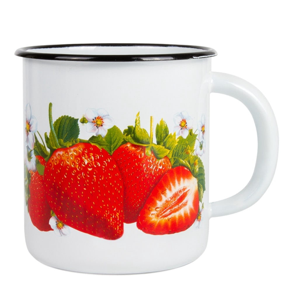 STP Goods STP-Goods 33.8-oz Strawberry White Enamelware Mug - Walmart.com