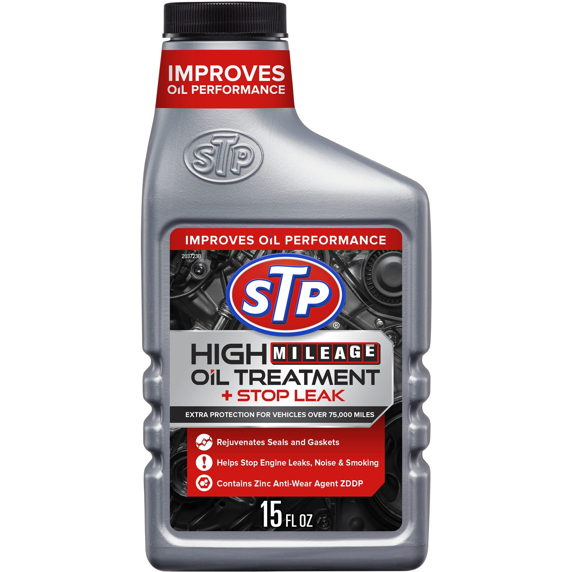 STP High Mileage Oil Treatment + Stop Leak Engine Oil Additive, Engine ...
