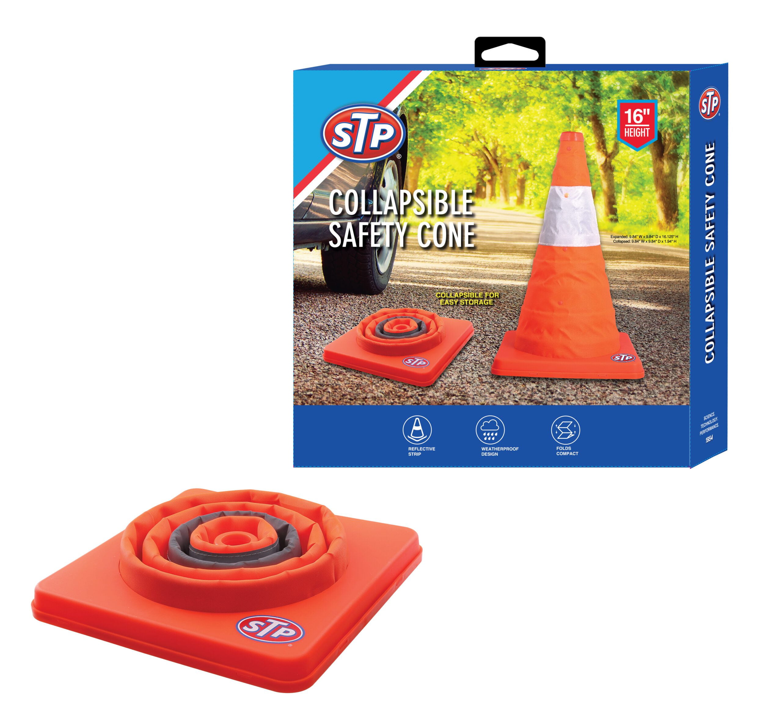 STP Pop-Up Safety Cone: High-Visibility, Weatherproof Protection in a ...
