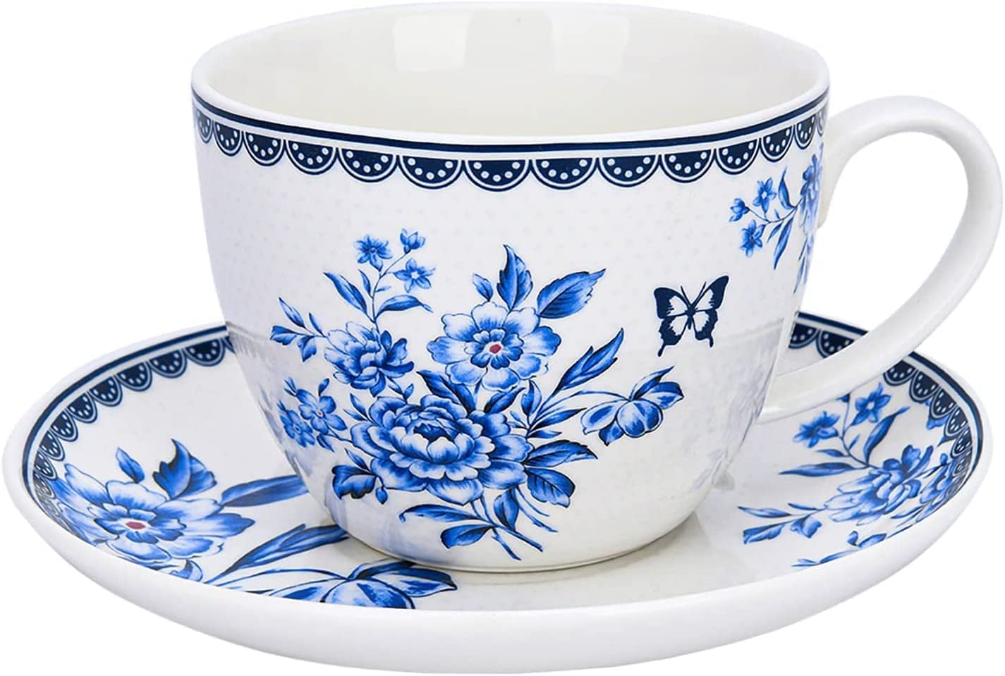 STP Porcelain J-217507 Tea Cup and Saucer, Vintage Indigo, Bone China ...