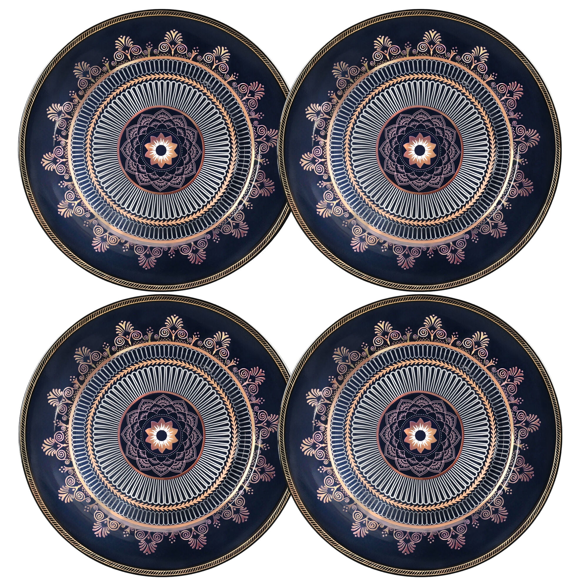 STP Porcelain J-229569, Noble Cobalt Bone China Dinner Plate, Set of 4 ...