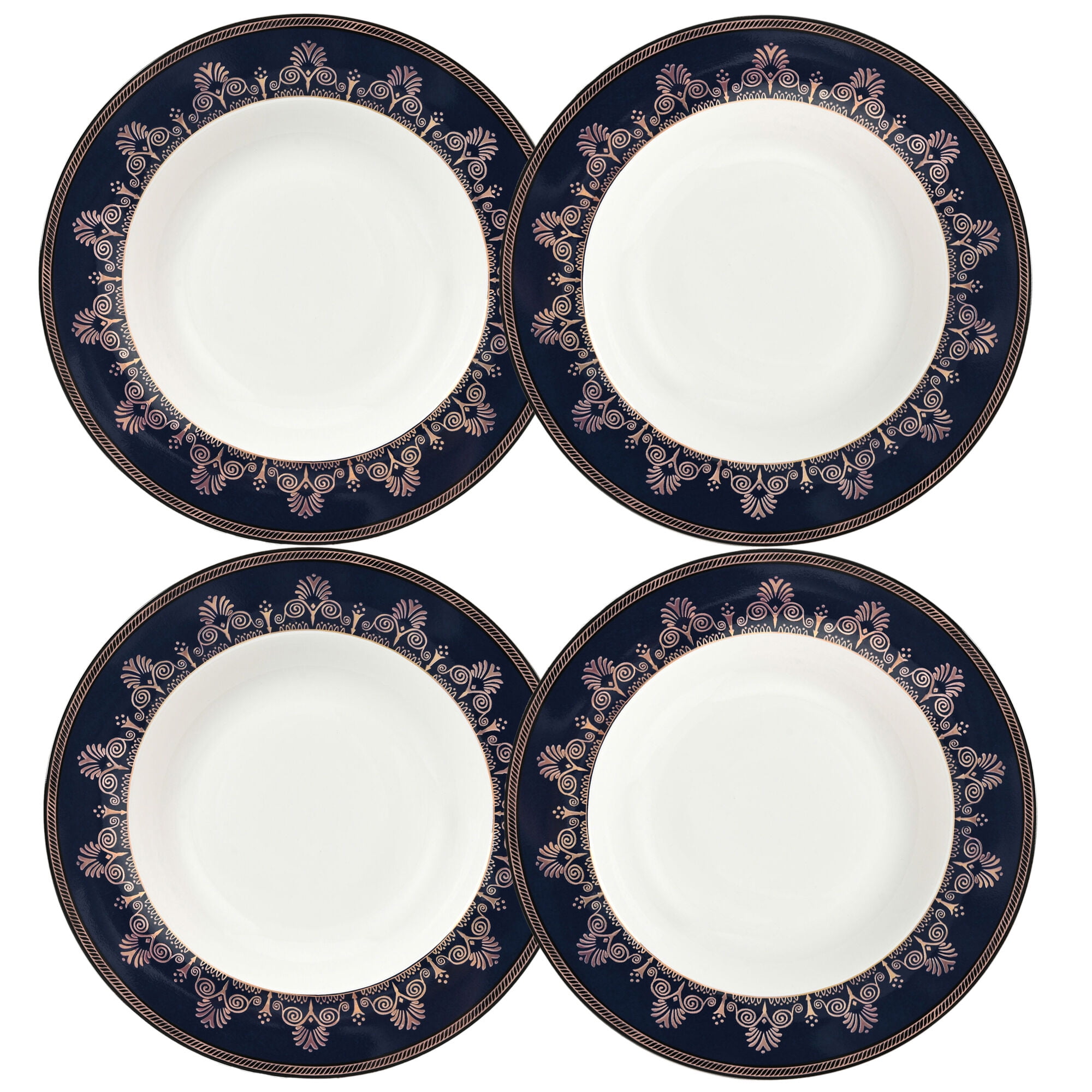 STP Porcelain J-229570, Noble Cobalt Bone China Deep Plate, Set of 4 ...