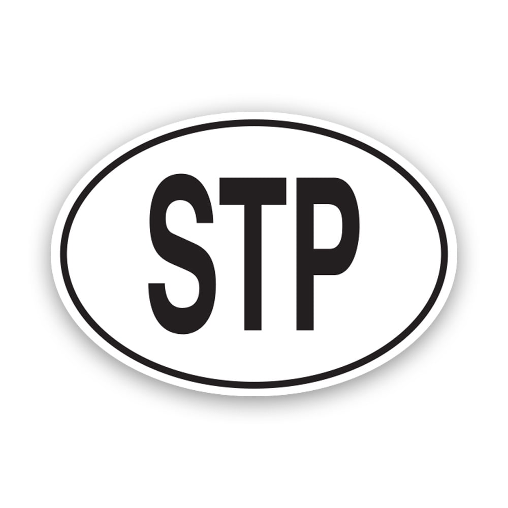 STP Sπo TomΘ and Prφncipe Country Code Oval Sticker Decal - Self ...