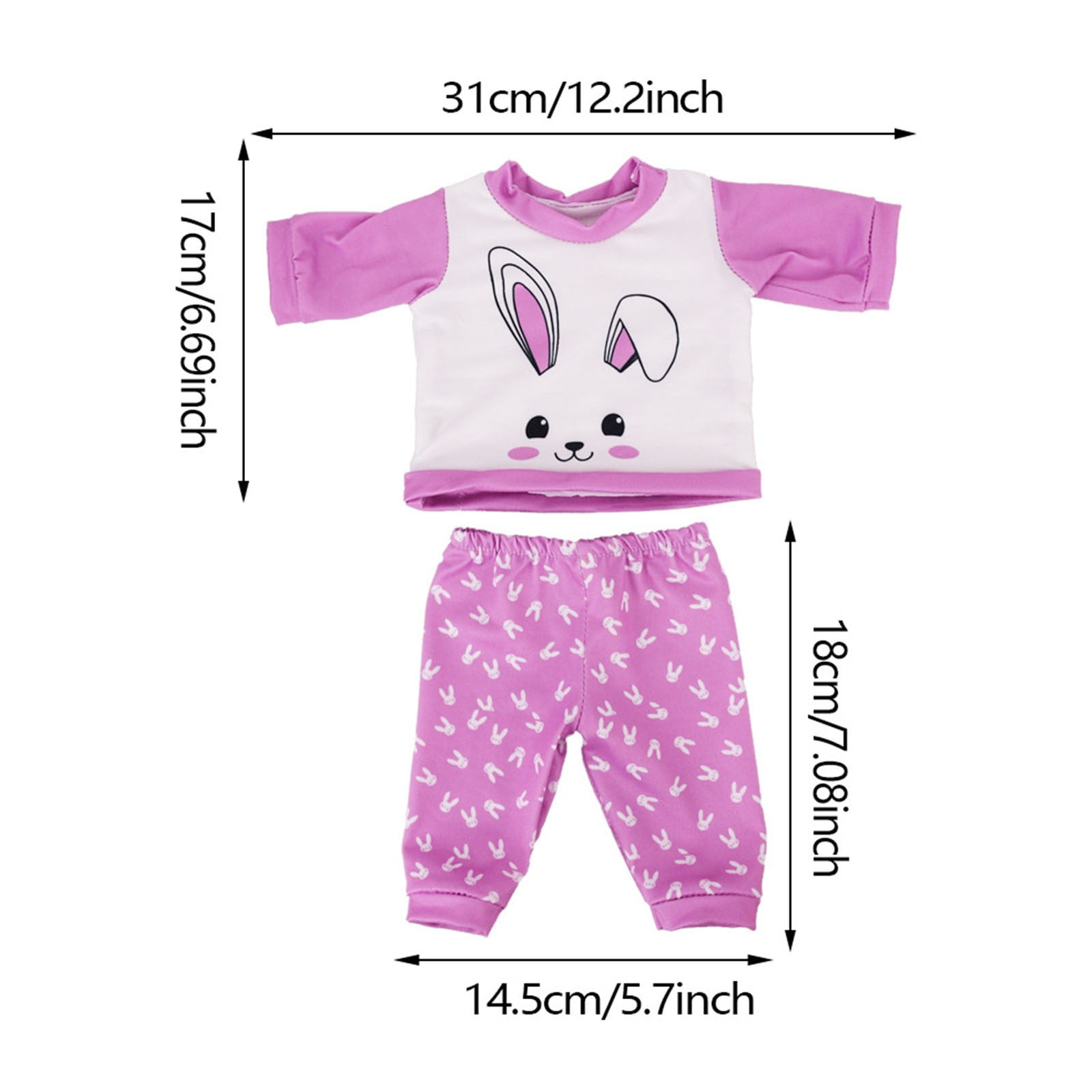 STPToys 16-18 Inch Doll Clothes,Silicone Realistic Doll Outfits Pajamas ...