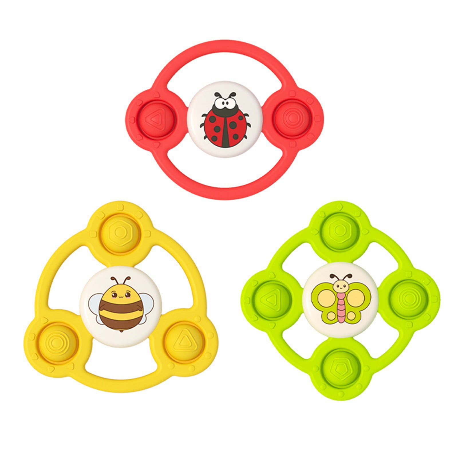 STPToys 3PCS Suction Cup Spinner Toys for 1 Year,Spinning Tops Toys 1-2 ...