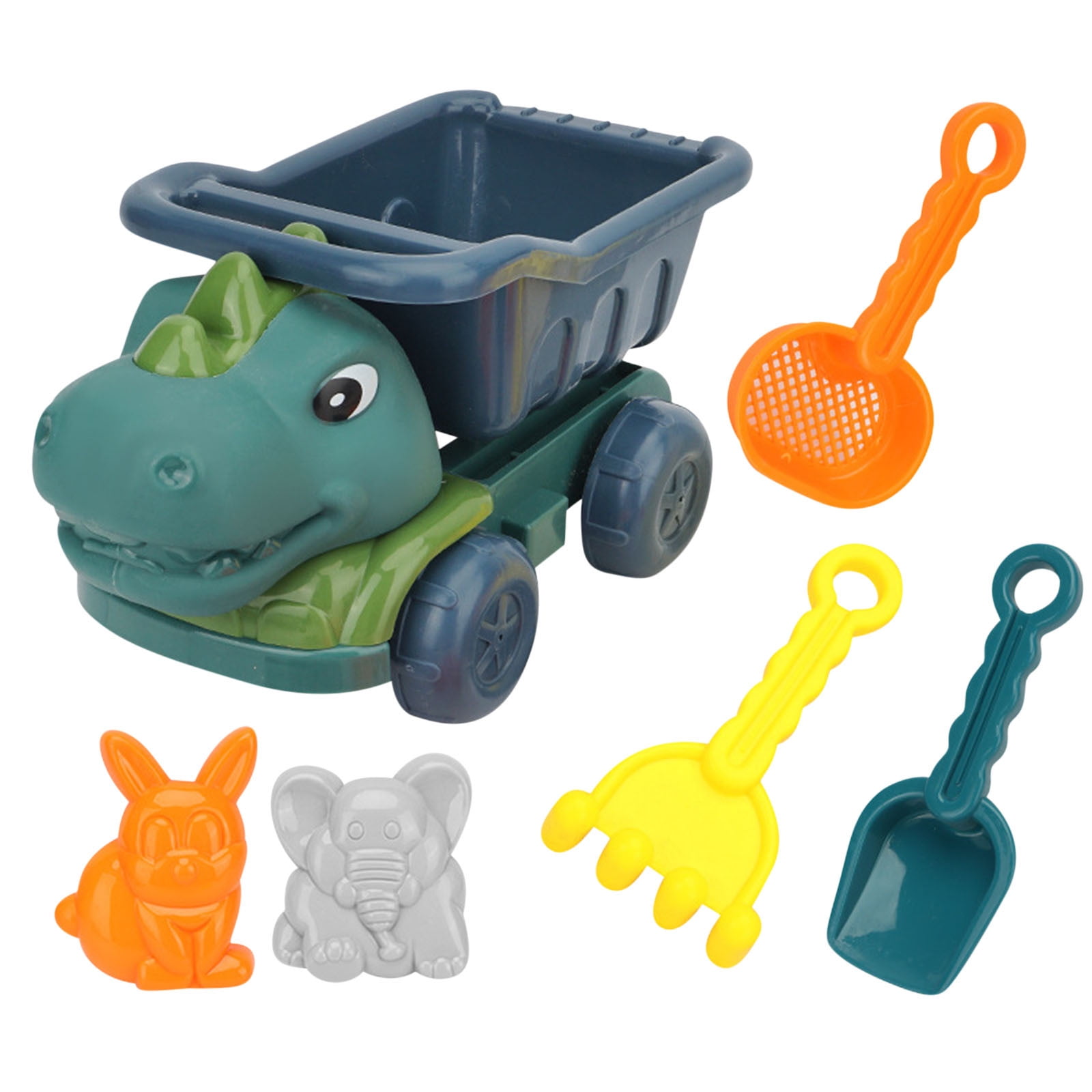 STPToys 6Pcs Summer Beach Sand Toys,Dinosaur Truck with Dump Beach Toys ...