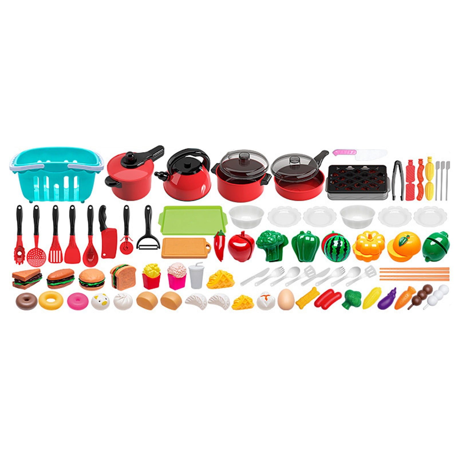 STPToys 82Pcs Play Kitchen Toys,Pretend Cooking Playset Acccessories ...