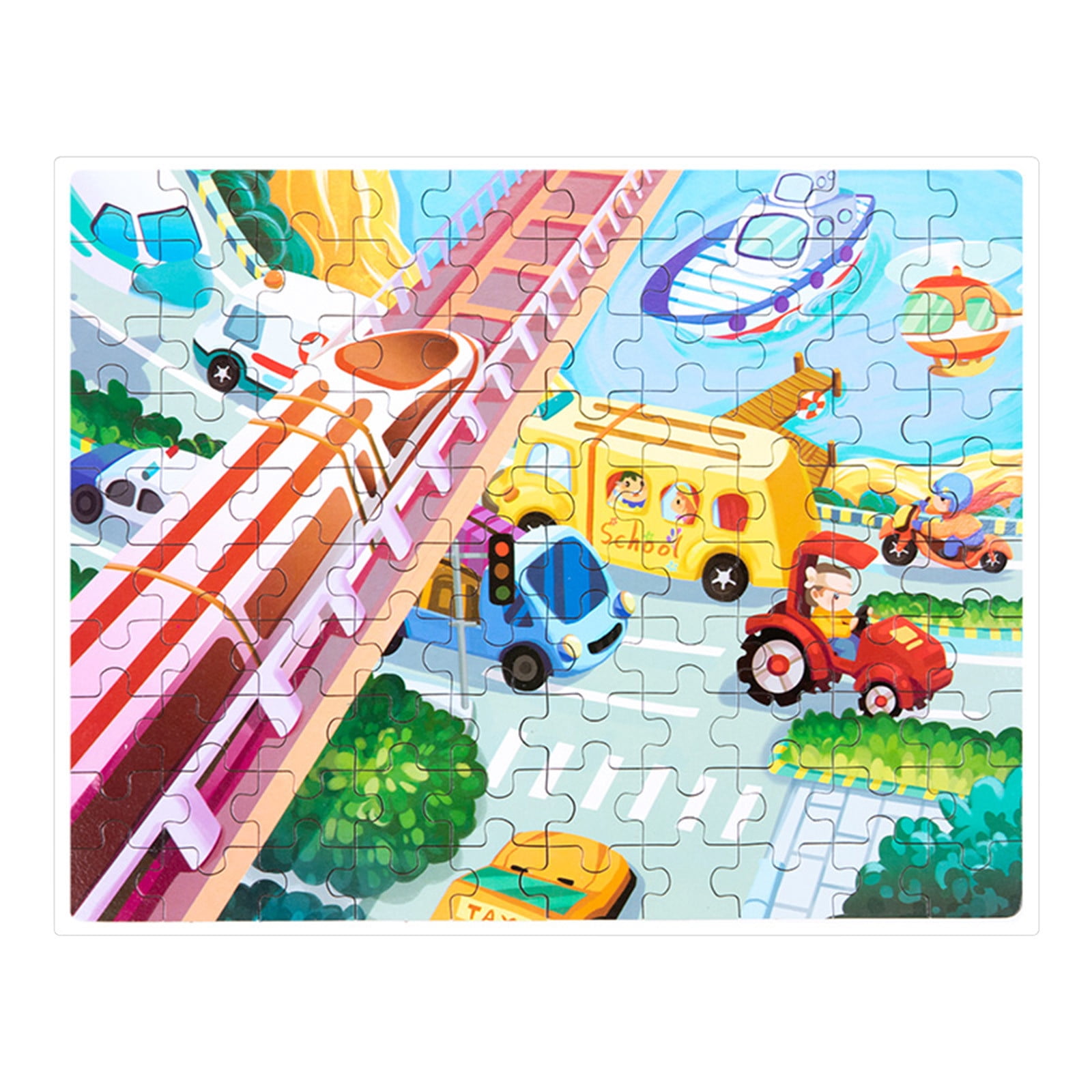 STPToys Clearance 100 Piece Puzzles for Kids Ages 8-10 Vehicle Traffic ...