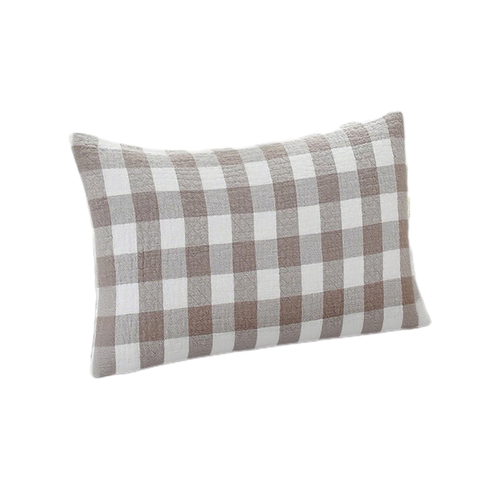 STPToys Plaid Ruffle Pillowcases Gray Cottons Checkered Pillow Covers ...