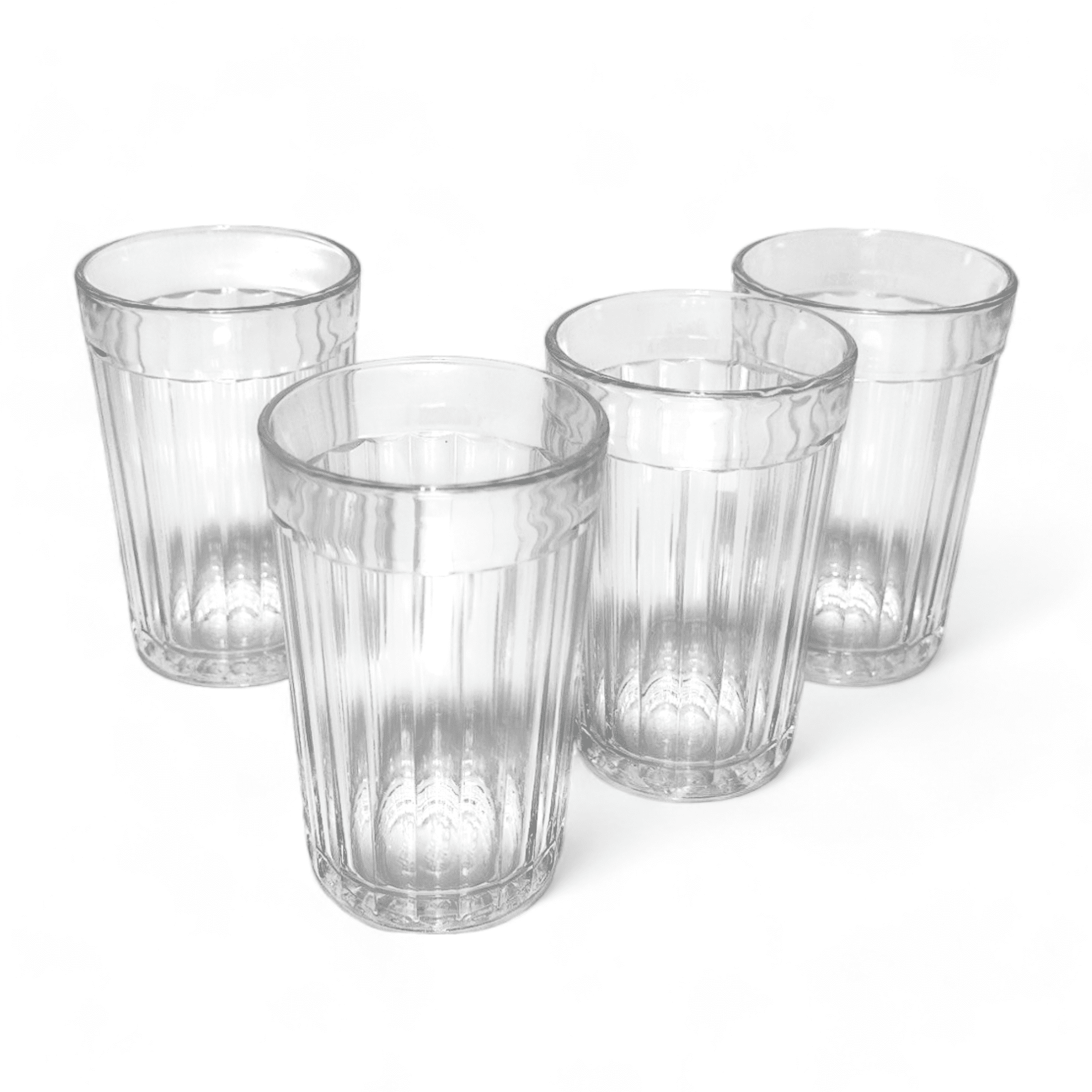 STPgoods Clear Faceted Stackable Drinking Glass Set 4 Pcs 6.8 fl oz ...