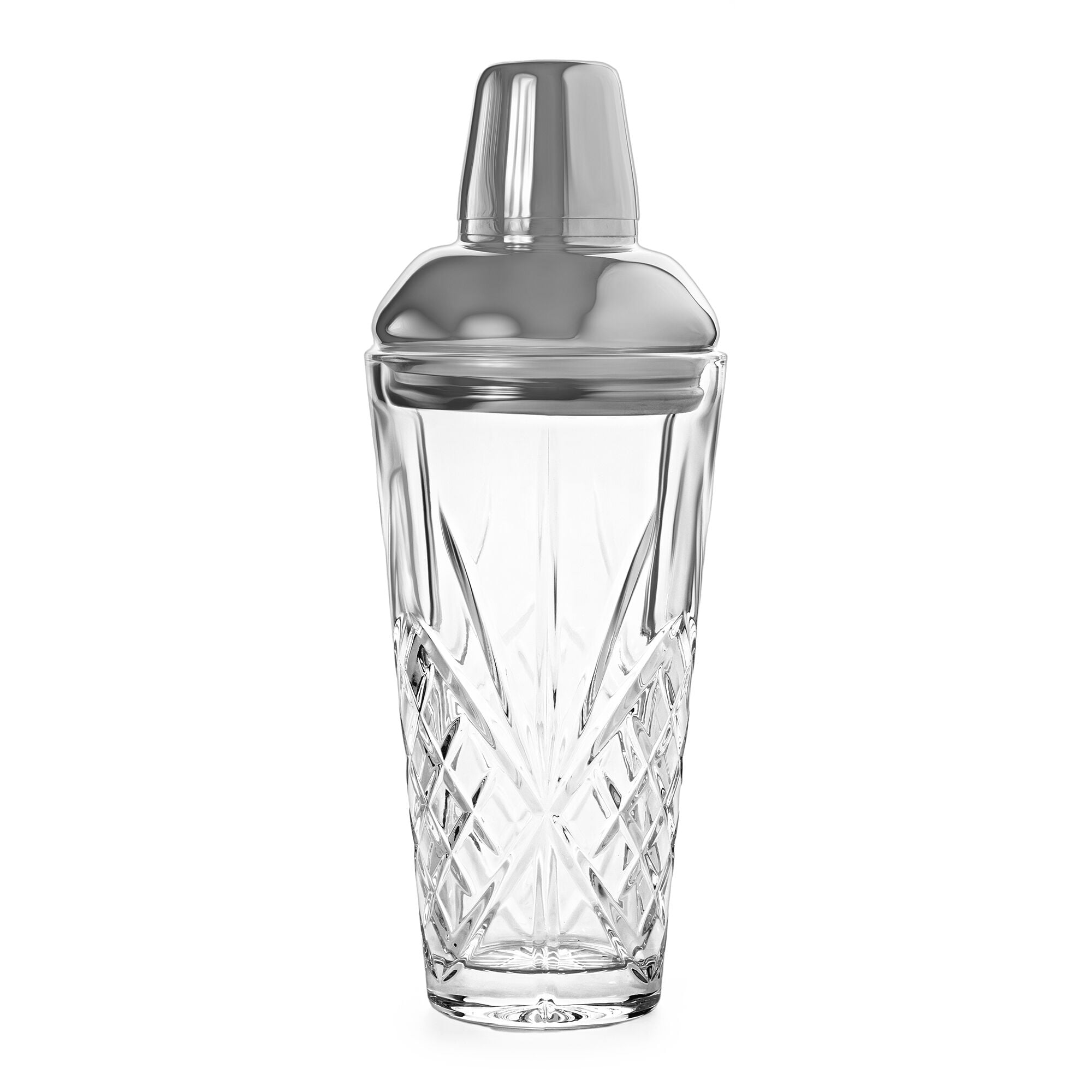 STPgoods Clear Glass Cocktail Shaker with Stainless Steel Sealing Cap and Strainer 15.2 fl oz ...