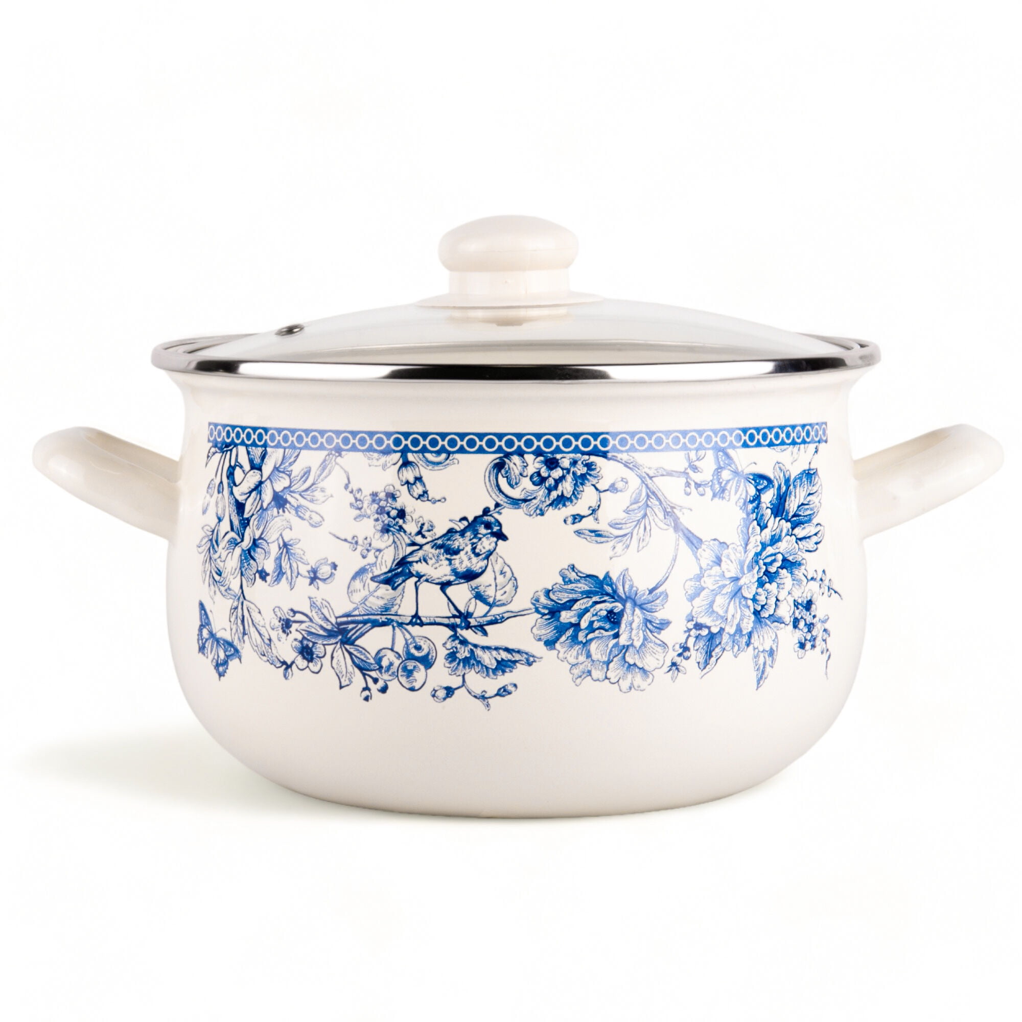 STPgoods Enameled Aluminum Belly Deep Stockpot with Glass Lid 4 Qt (3.8 ...