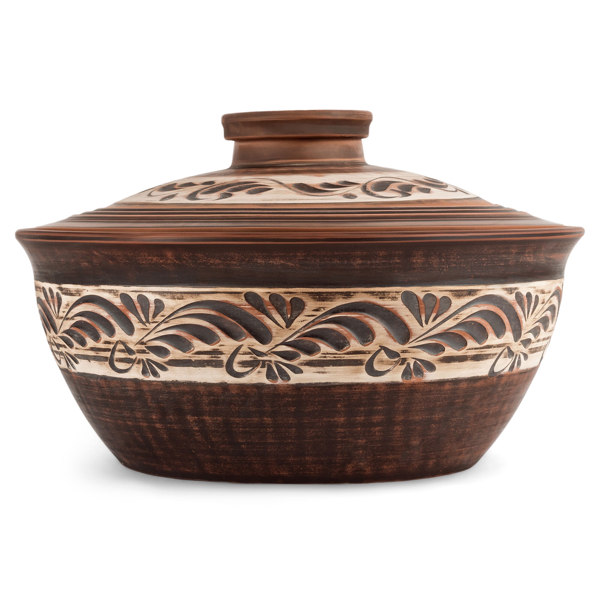 STPgoods Handmade Red Clay Stoneware Baking Pot for Cooking with Lid 3. ...