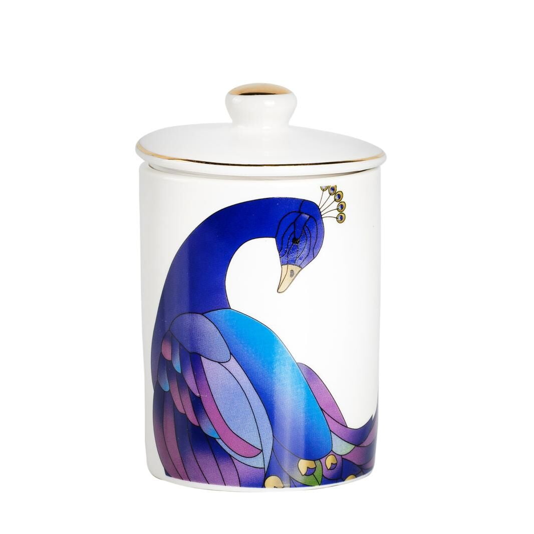 STPgoods Peacock Porcelain Storage Jar with Lid 7.44 fl oz Kitchen ...