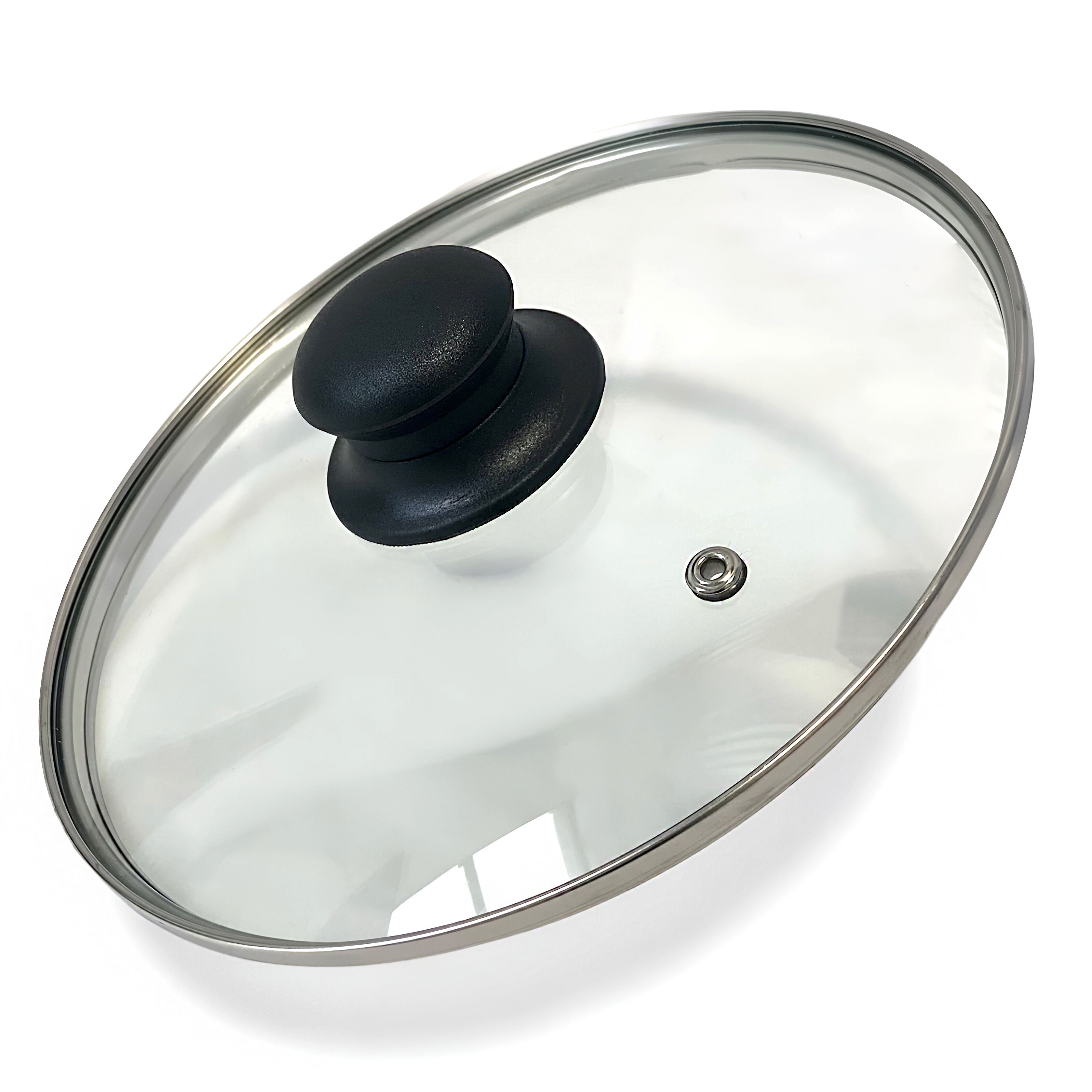 STPgoods Tempered Glass Lid with Metal Rim and Plastic Handle 8.7" (22 ...